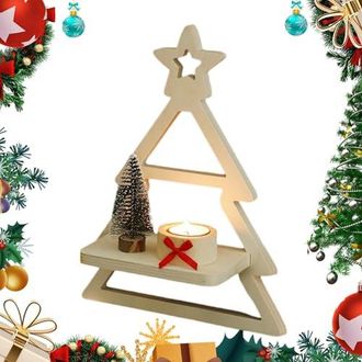 Generic &Eacute;tag&egrave;re flottante en bois pour sapin de No&euml;l | &Eacute;tag&egrave;re murale d&eacute;corative pour sapin de No&euml;l pour salle de bain, salon, chambre &agrave; coucher, d&eacute;coration m