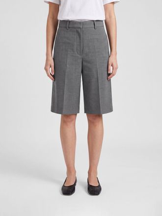 Maison Margiela Short de tailleur taille haute en m&eacute;lange de laine longueur genou