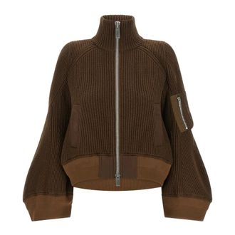 sacai Damen, Jacken, Braun, MGr&ouml;&szlig;e