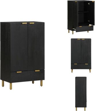 vidaXL Highboard Schwarz 60x33x100 cm Holzwerkstoff - Highboard - Highboards - Hochschrank - Wohnzimmerschrank