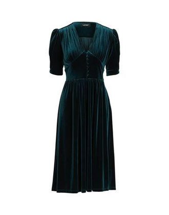 Ralph Lauren PUFF-SLEEVE VELVET DRESS