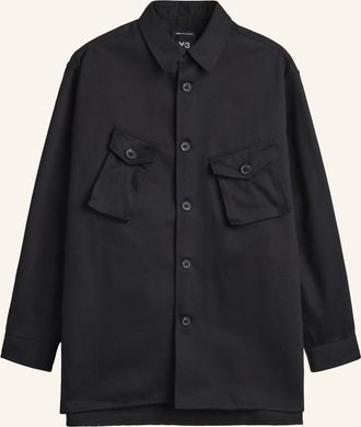 Yohji Yamamoto Y-3 Utility Hemdjacke, Twill schwarz