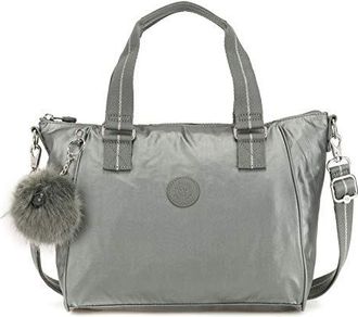 Kipling Amiel, Cartables femme, Gris (Metallic Stony)