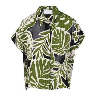 Ni&ugrave; Niu, Femme, Blouses et Chemises, Multicolore, Taille: 40 FR Jungle Print Blouse