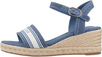 Tommy Hilfiger Femme, Chaussures, Bleu, Taille: 39 EU Mid Wedge Espad Webbing