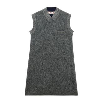 Marni Femme, Robes, Gris, Taille: 38 FR Robe courte en laine avec d&eacute;tails Lurex