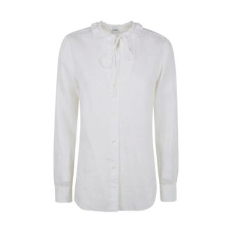Aspesi Femme, Blouses et Chemises, Blanc, Taille: 36 FR Blouse en Lin Coupe Standard
