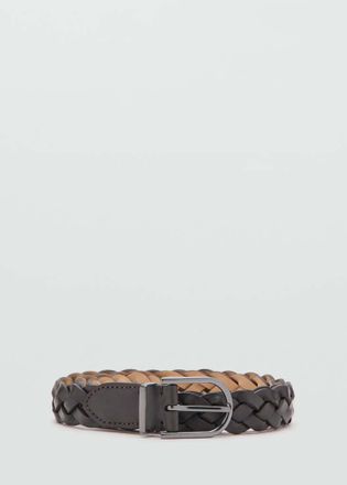 Mango Ceinture 100% cuir tress&eacute; marron - Homme - 100 - MANGO MAN