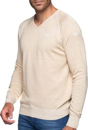 Shilton Pull Raglan col V Homme 4XL / Beige