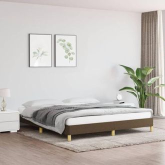 vidaXL Bettgestell ohne Matratze Dunkelbraun 180x200 cm Stoff Vidaxl