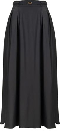 Elisabetta Franchi Femme, Jupes, Gris, Taille: 36 FR Jupe Évasée Mi-Longue