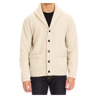 Roberto Collina Beige Pullover mit Schalkragen und Knopfdetail - - Knitwear - Herren - Beige - 2XL