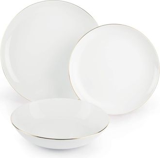 Excelsa Merry Christmas Geschirr 18 tlg. Set wei&szlig;/goldfarben