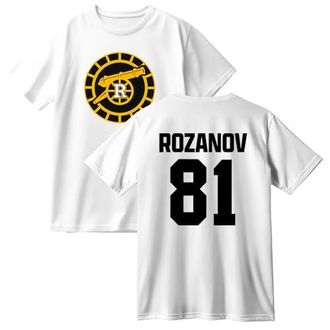 Generic Heated Rivalry Merch Ilya Rozanov T-shirt en coton unisexe &agrave; manches courtes et col rond d&eacute;contract&eacute; tendance, blanc, XXL