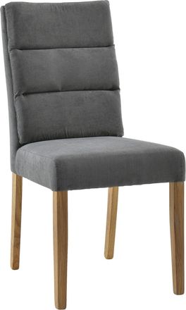 Cantus Stuhl, Eiche, Dunkelgrau, Holz, Textil, Eiche, massiv, eckig, 47x95x64 cm, FSC, Esszimmer, St&uuml;hle, Esszimmerst&uuml;hle, Vierfu&szlig;st&uuml;hle