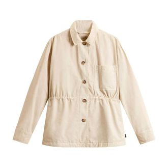Woolrich Femme, Blouses et Chemises, Beige, Taille: 42 FR Cotton Shirt Jacket