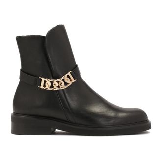 Kazar Klassische Stiefel auf einer flachen Sohle verziert mit einer Kette - - Shoes - Damen - Schwarzk - 40 EU