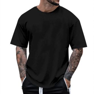Minetom Oversized Tshirt Herren Rundhals Kurzarm Oberteil Weit Geschnittenes Longshirt Basic Vintage Clothes Gym T-Shirt Herren Oversize Fit Sweatshirt Top Lo