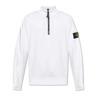 Stone Island Homme, Sweatshirts et sweats &agrave; capuche, Blanc, Taille: M SweaT-shirt avec Logo