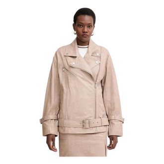 Pinko Pinko - Candy Biker Jacket - Femme - Vestes - Beige - Taille: 36 FR