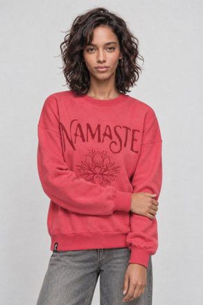 Alife And Kickin Sweatshirt Lotusbl&uuml;te unter dem NAMASTE-Schriftzug, breite Rippb&uuml;ndchen