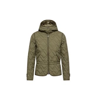 Moncler Moncler Lilas Geometric Quilted Hooded Short Down Jacket, Women, Green, Size: 00