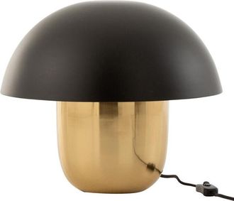 Paris Prix Lampe &agrave; Poser Champignon M&eacute;tal 40cm Noir & Or