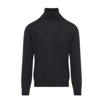 Brunello Cucinelli Col roul&eacute; en laine vierge et cachemire - Homme - Pulls - Gris - Taille: L