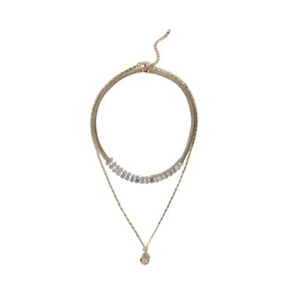 Twinset Strass und Oval Halsketten Set - - Accessories - Damen - Gelb - ONE SIZE