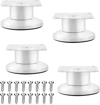 Generic Verstellbare M&ouml;belf&uuml;&szlig;e, Runde Metallf&uuml;&szlig;e Als Ersatz Schr&auml;nke, F&uuml;r Couchtische, Schreibtische, Sofas Und Regale, 4er-Pack, Mit Rutschfester Gummibasis(