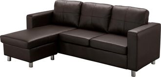 Vente-Unique Ecksofa - Kunstleder - Braun - Ackley