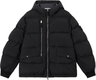 Stone Island Homme, Vestes, Noir, Taille: S Parka à capuche en duvet avec traitement anti-goutte et poches zippées