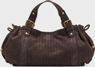 Gerard Darel Sac &agrave; main en cuir velours effet tress&eacute; - 24H