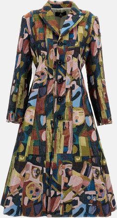 Anrealage Jacquard-mantel Im Patchwork-stil