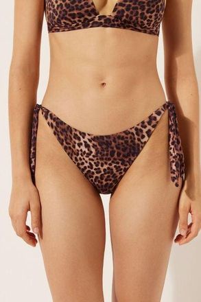 Calzedonia Bikinihose Mit Schmalen B&auml;ndchen Brown Animalier Braun