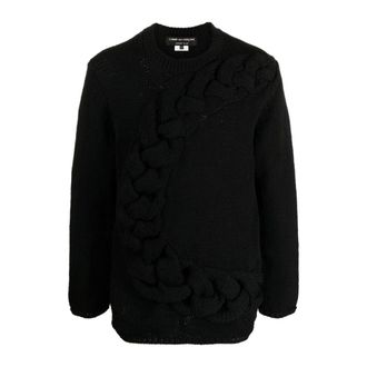 Issey Miyake Pull Col Rond Maille C&acirc;bl&eacute;e - Homme - Pulls - Noir - Taille: M