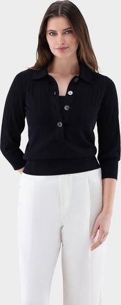 van Laack Poloshirtaus Rippstrick mit Baumwolle und Viskose