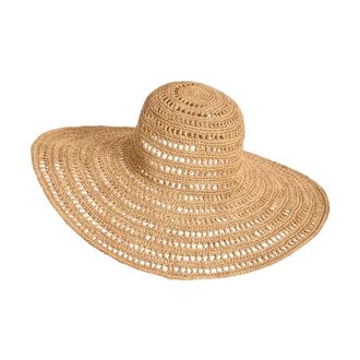 Ibeliv Breitkrempiger- faltbarer Raffia-Cape - - Accessories - Damen - Beige - ONE SIZE