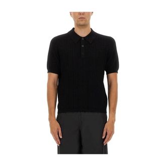 Balmain Monogram Strick-Poloshirt - - Tops - Herren - Schwarzk - M