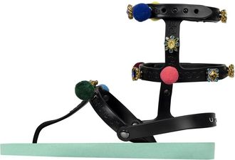 UZURII Slipper & Pantoletten - Zehentrenner Mondriaan Colorful Black - Gr. 35,5 (EU) - in Grün - für Damen