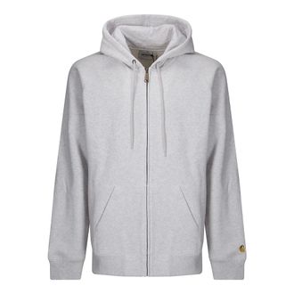 Carhartt Work in Progress Homme, Sweatshirts et sweats &agrave; capuche, Gris, Taille: L SweaT-shirt &agrave; capuche en coton avec poches zipp&eacute;es