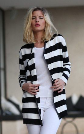 Passioni Cardigan Offener Cardigan mit breiten Streifen-Design