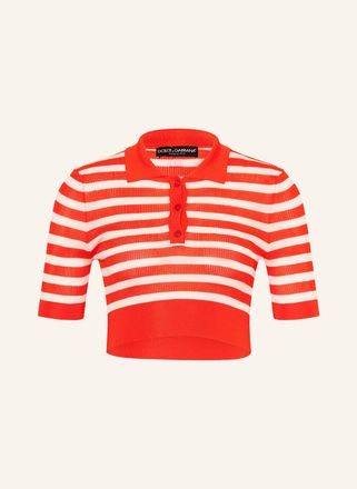 Dolce & Gabbana Cropped-Poloshirt Aus Jersey rot