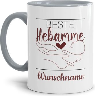 Tassendruck Tasse mit Spruch - Beste Hebamme - mit Wunschname personalisierte Geschenke für Hebamme, Dankeschön Geschenk zur Geburt | Personalisiertes Geschenk, 3
