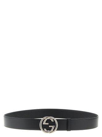 Gucci Mens Black Calfskin Regular Belt