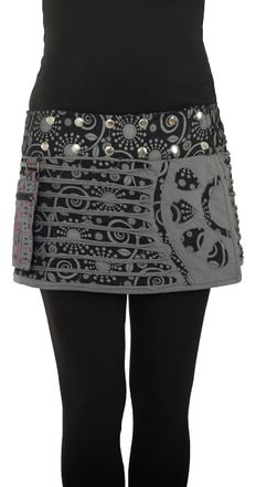 Purewonder Damen Wickelrock Kurzer Patchwork Minirock sk24 Design 1