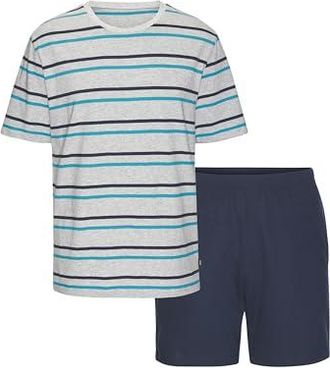 s.Oliver Ensemble Pyjama pour Homme, Gris chiné/Bleu Marine, 60-62