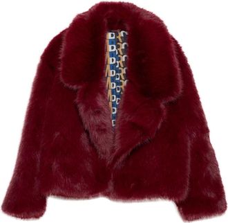 M*BRC M*Brc, Femme, Vestes, Rouge, Taille: 40/42 FR Faux Fur Jacket
