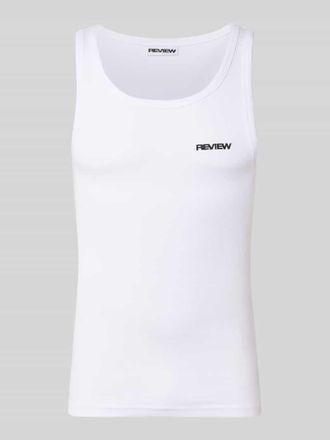 Review Tanktop in Ripp-Optik mit Logo