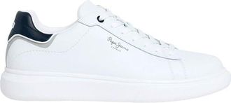 Pepe Jeans London Eaton One Chaussures en Cuir Blanc